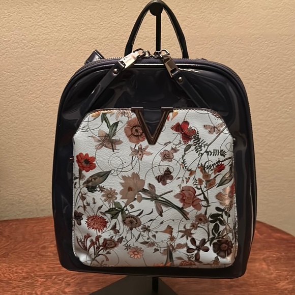 K.eyre | Bags | Keyre Navy Vegan Patent Backpack With Butterfly And ...